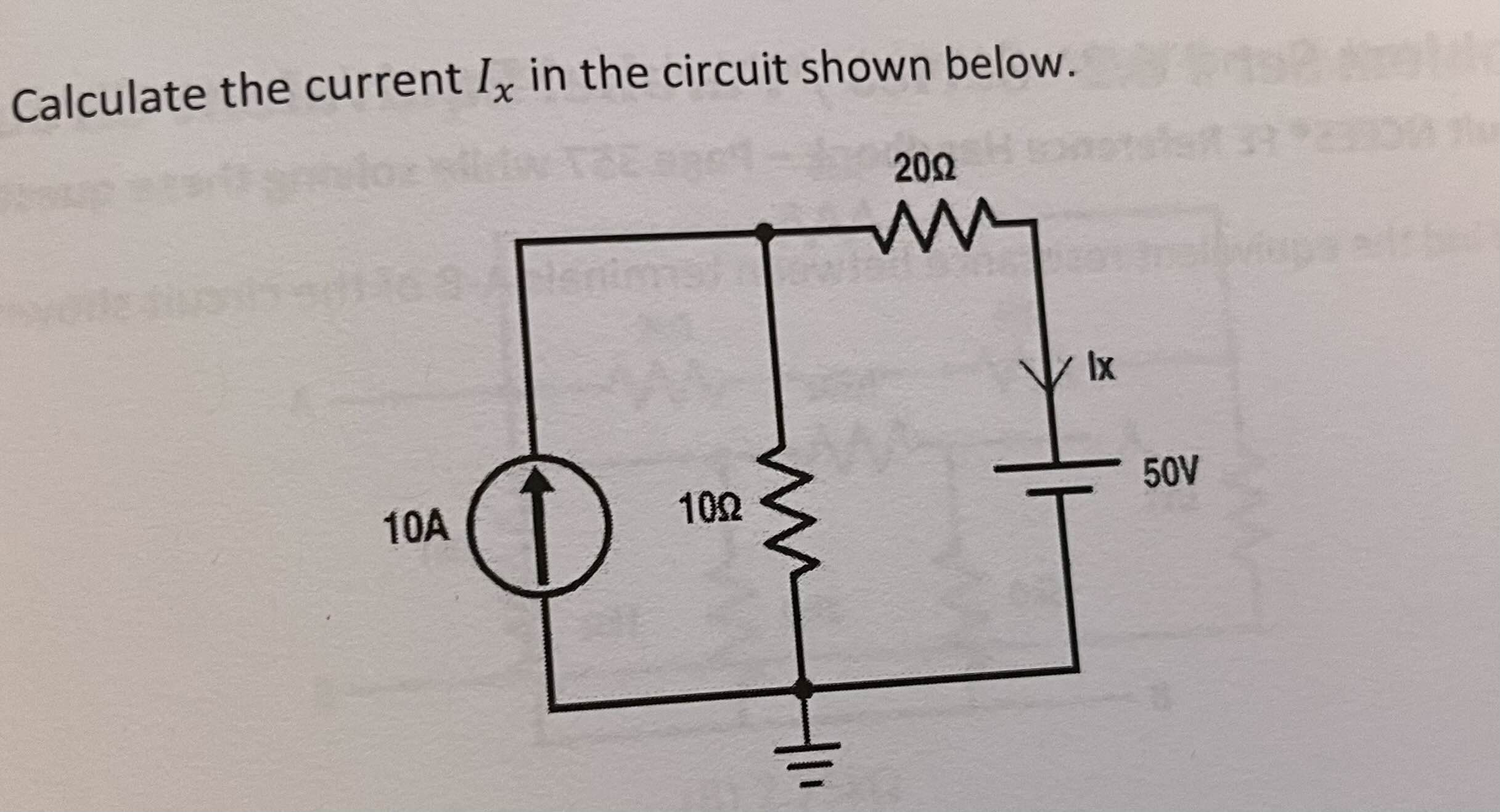 Solved Calculate the current Ix ﻿in the circuit shown below. | Chegg.com