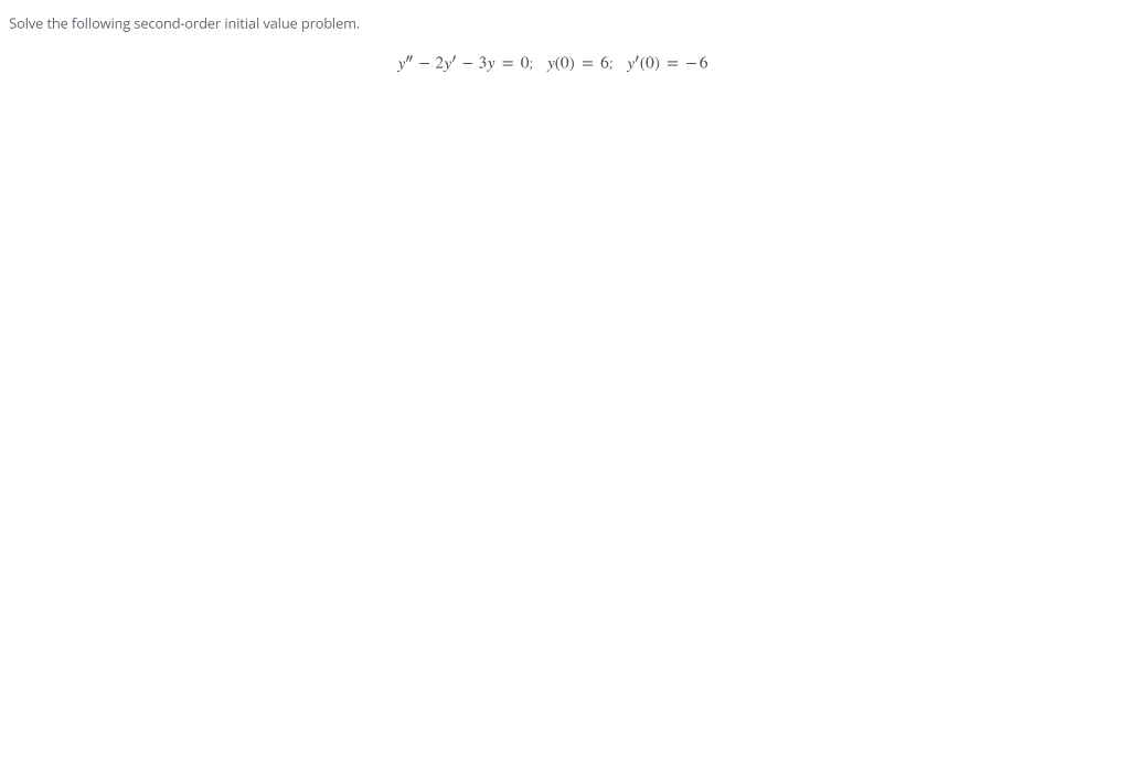 Solved Solve the following second-order initial value | Chegg.com