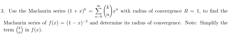 Solved 2. Use the definition of the Maclaurin series to find | Chegg.com