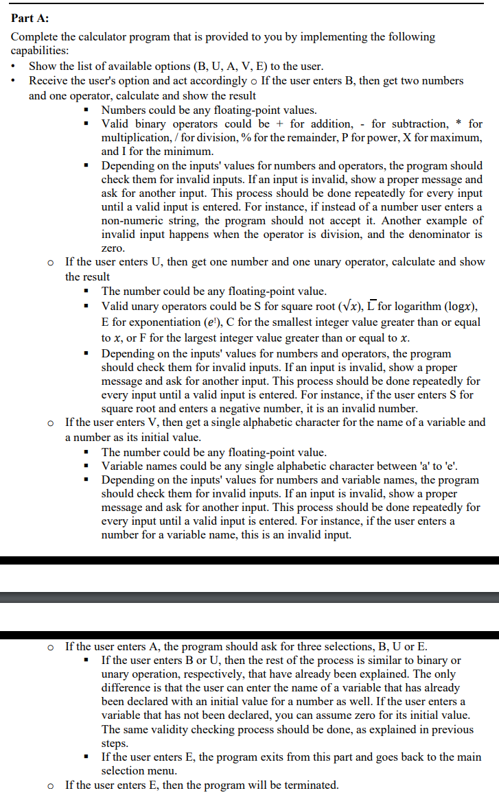 Solved Please write the code for this project and follow all | Chegg.com