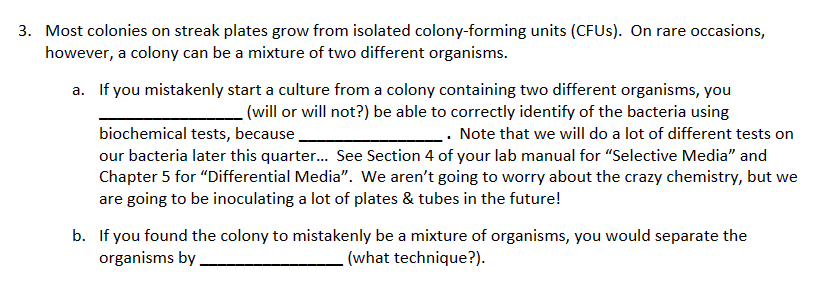 Solved Most colonies on streak plates grow from isolated | Chegg.com