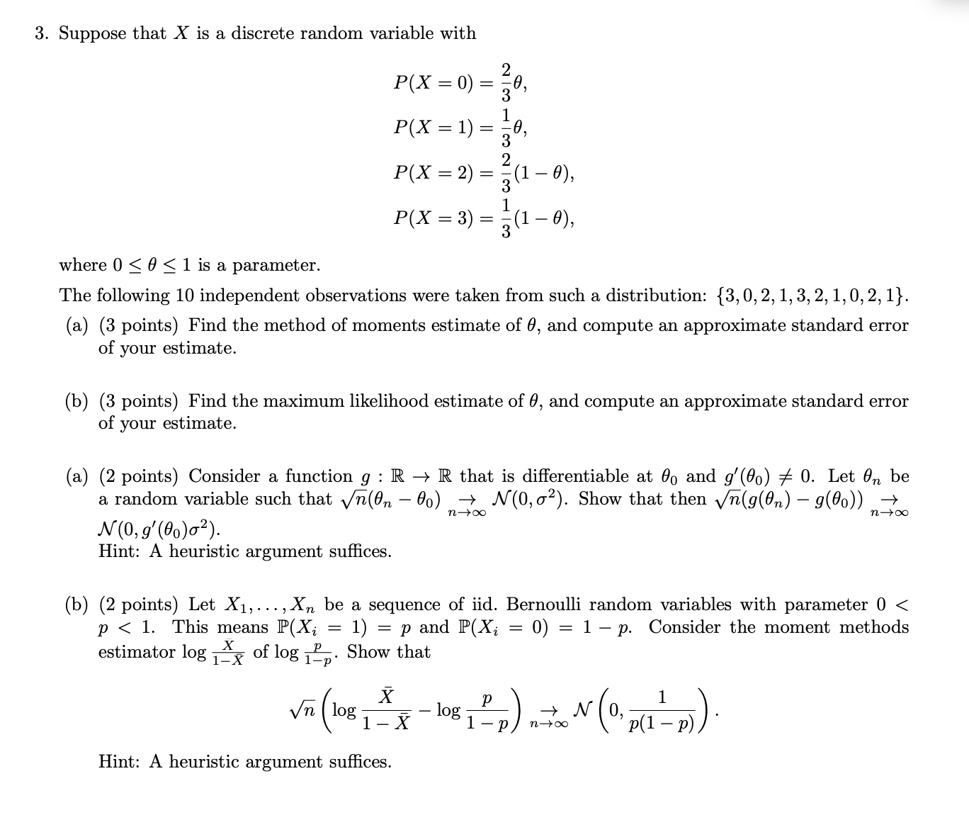 Solved 3. Suppose that X is a discrete random variable with | Chegg.com