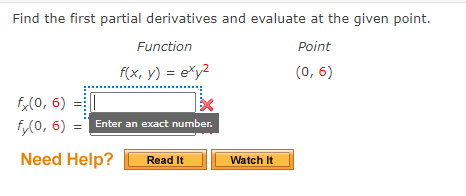 Find the first partial derivatives and evaluate at | Chegg.com
