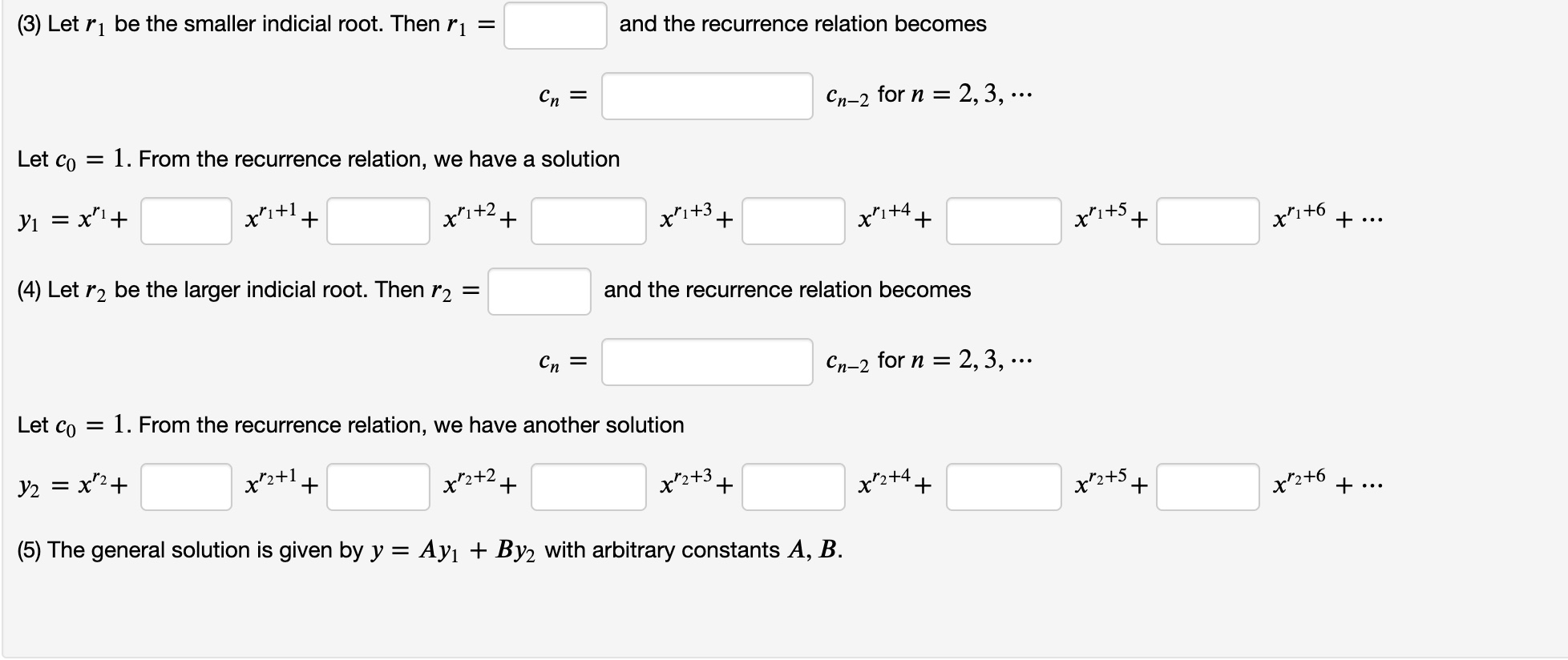 Solved The second order equation 2x2y′′−3xy′+(x2+2)y=0 has a | Chegg.com