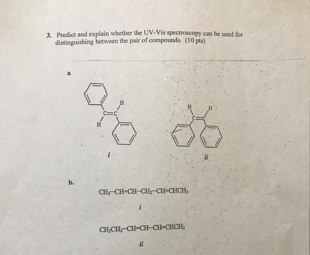 Solved 3. Predict and explain whether the UV-Vis | Chegg.com