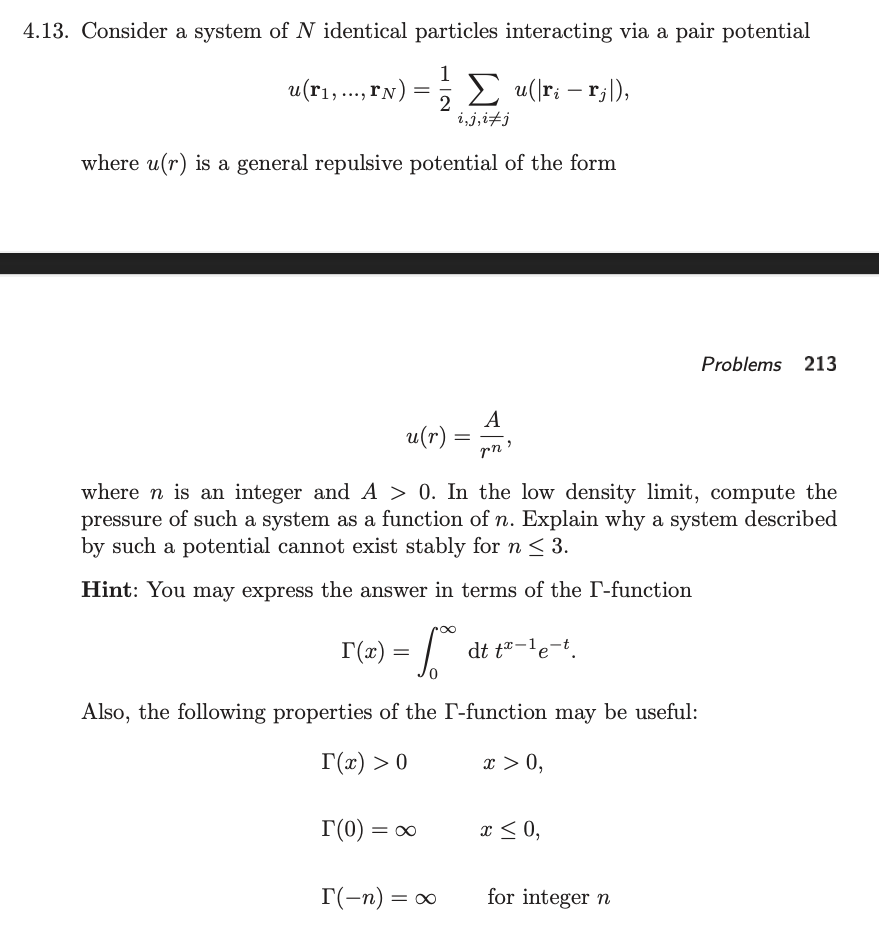 4.13. Consider a system of N identical particles | Chegg.com