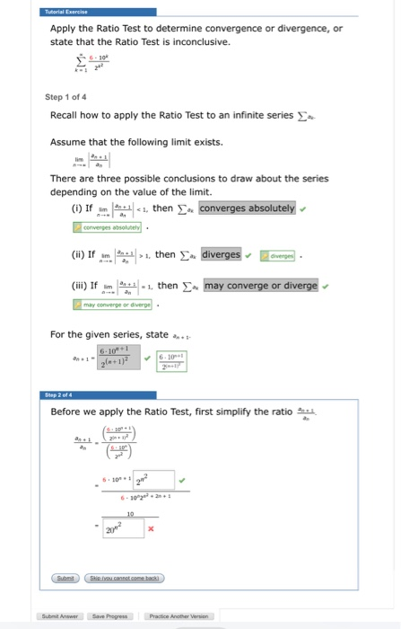 Solved Apply the Ratio Test to determine convergence or | Chegg.com