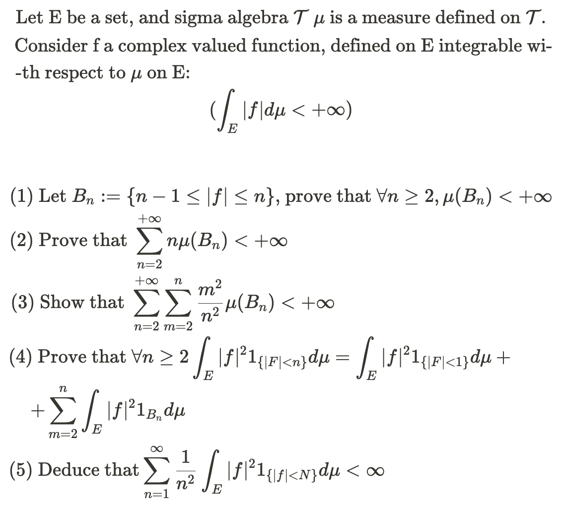 Solved Let E be a set, and sigma algebra Tμ is a measure | Chegg.com