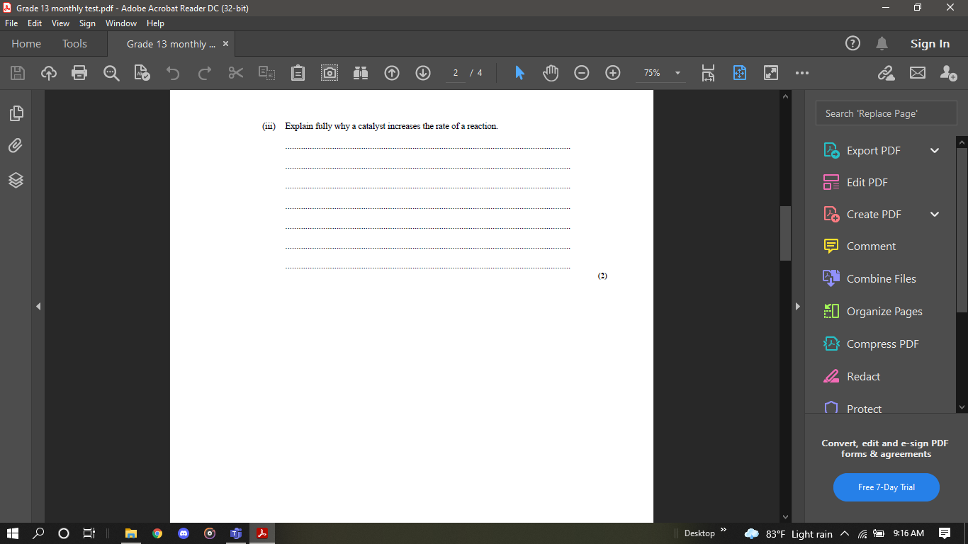 Solved х Grade 13 monthly test.pdf - Adobe Acrobat Reader DC | Chegg.com