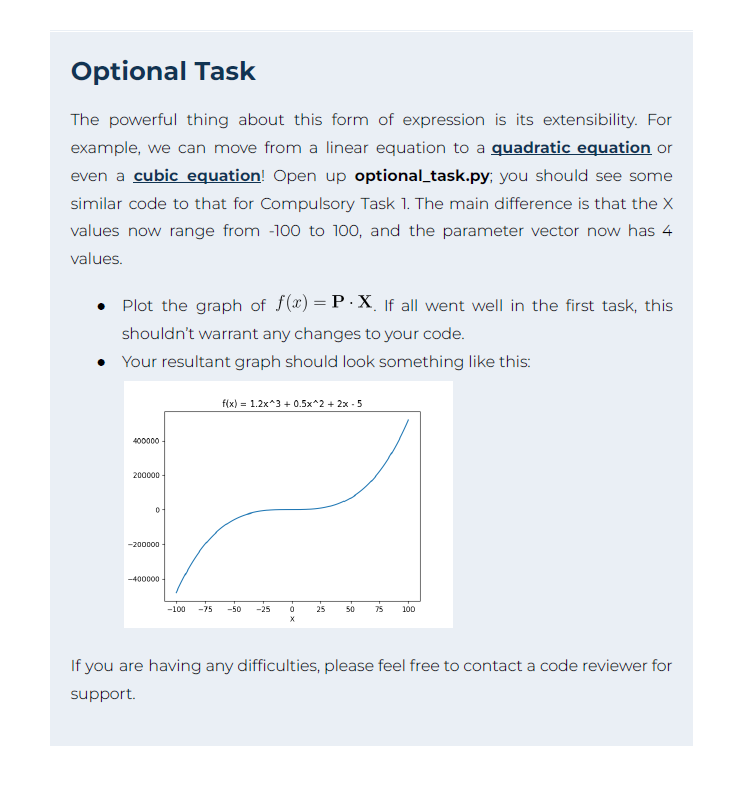 Solved Optional Task The powerful thing about this form of | Chegg.com