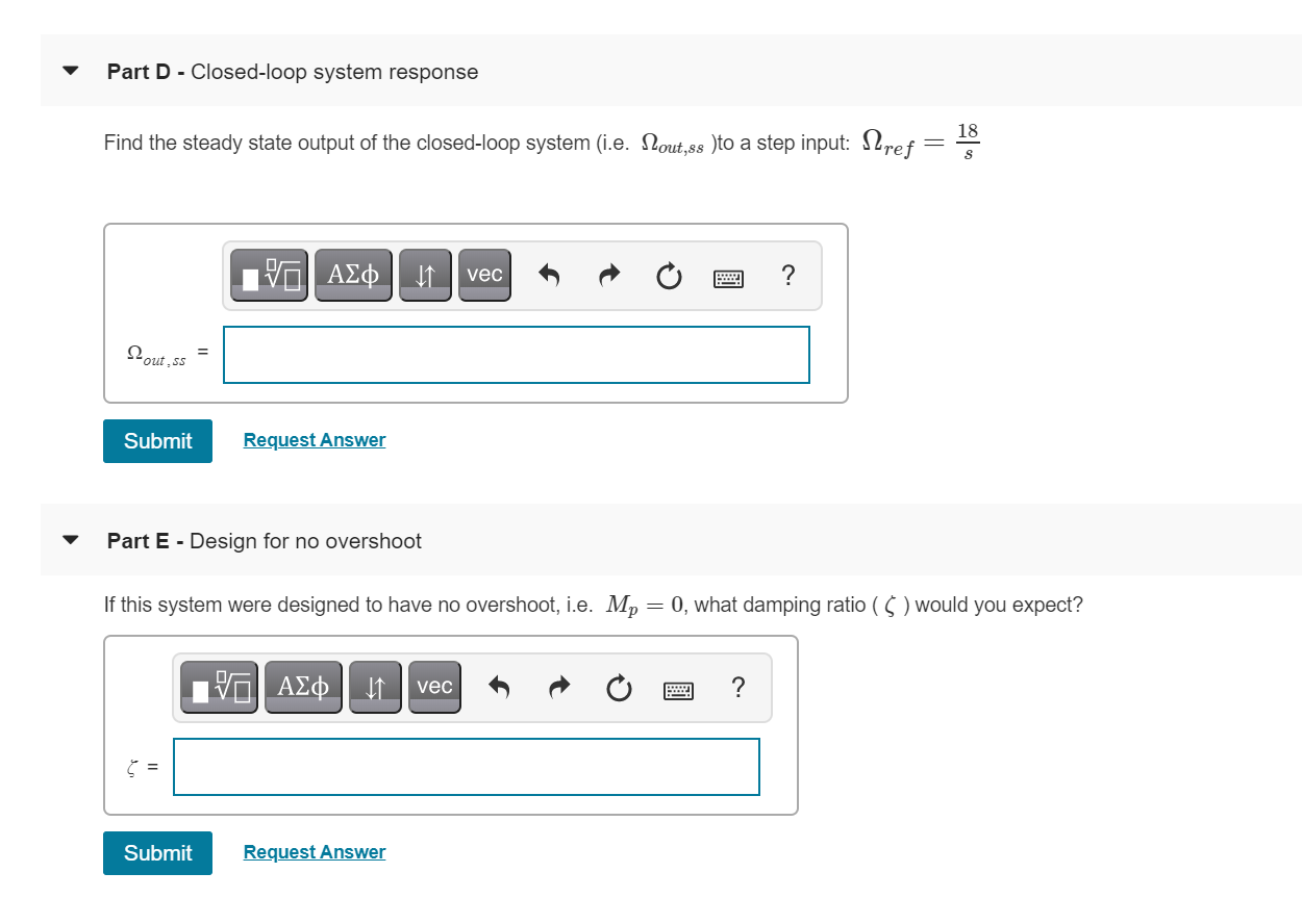 Solved 2nd Order System Response 4 of 4 For the closed-loop | Chegg.com