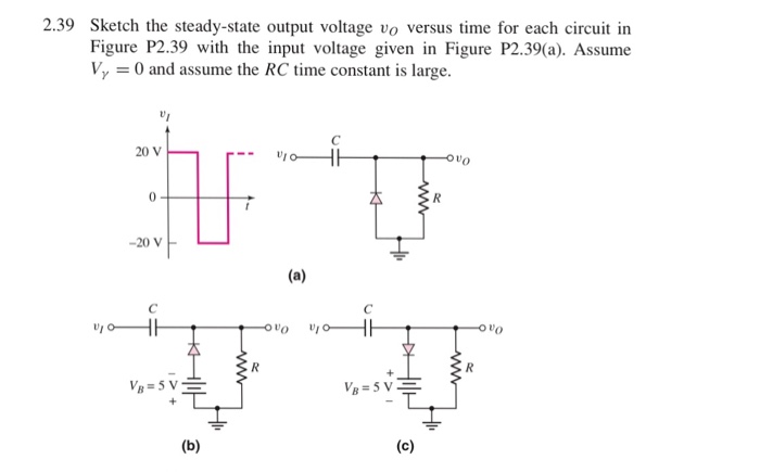 Solved Sketch the steady-state output voltage upsilon_0 | Chegg.com