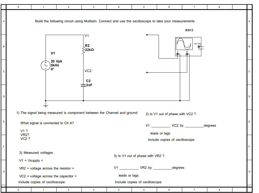 Solved Build the following circuit using Multisim. Connect | Chegg.com