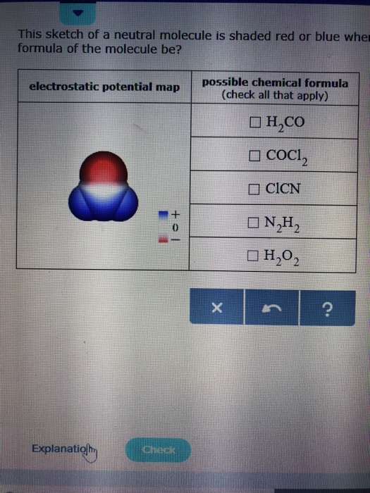 Solved This sketch of a neutral molecule is shaded red or | Chegg.com