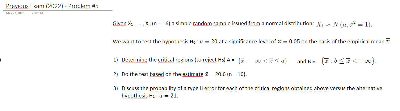 Solved Previous Exam (2022) - Problem \#5 May 27,2023 2:12 | Chegg.com