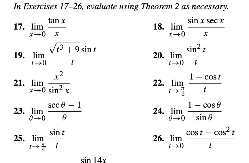 Solved PLEASE ANSWER 21 ﻿AND 24 ﻿evaluate using Theorem 2 | Chegg.com