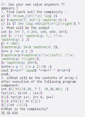 Solved (1. Use your own value anywhere ?? appears.) 1. Find | Chegg.com