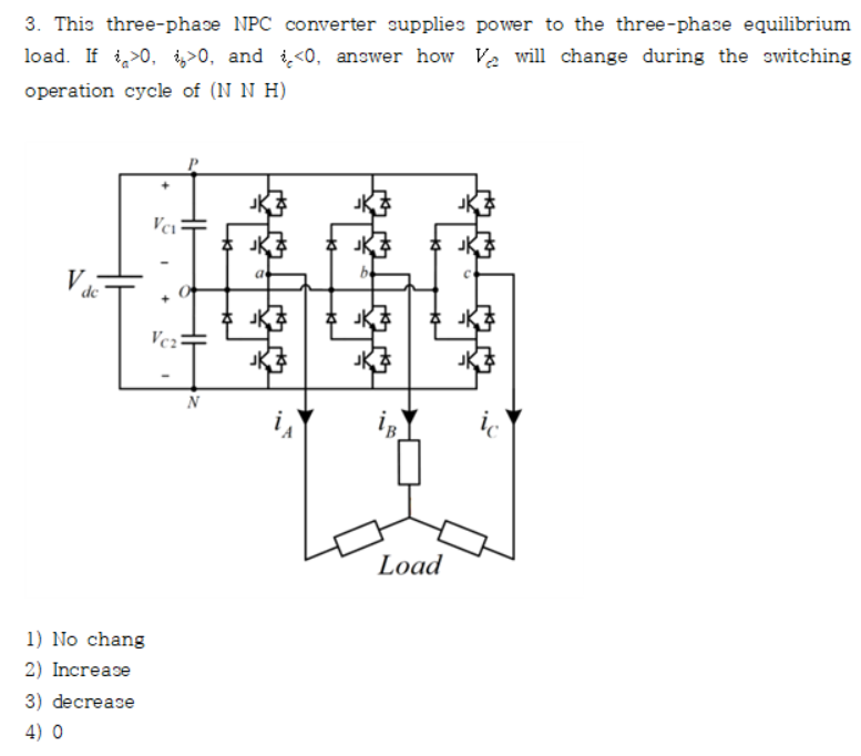 Solved 3. This three-phase NPC converter supplies power to | Chegg.com