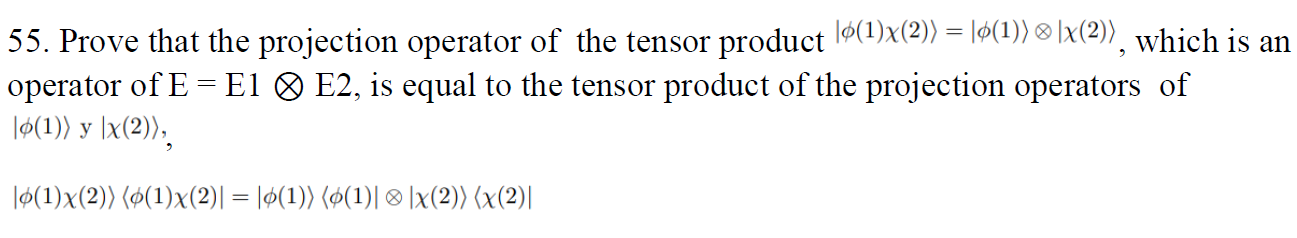 Solved 9 55. Prove that the projection operator of the | Chegg.com