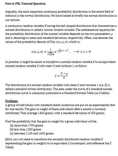 Solved Part A: PBL Tutorial Question Arguably, the most | Chegg.com