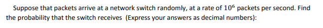 Solved Suppose that packets arrive at a network switch | Chegg.com