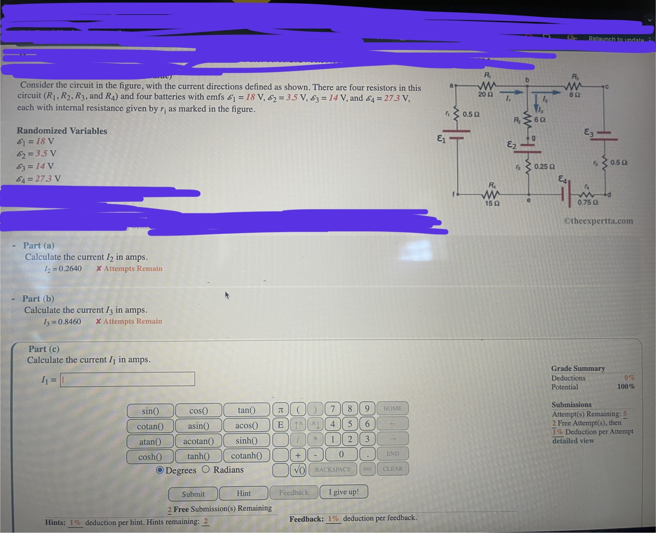 Solved R1,R2,R3, ﻿and R4 ε1=18V,ε2=3.5V,ε3=14V, ﻿and | Chegg.com