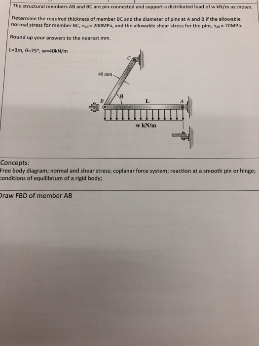 Solved The structural members AB and BC are pin-connected | Chegg.com