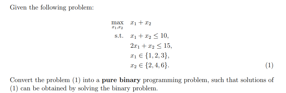 Solved Given the following problem: max 21.22 21 +22 s.t. x1 | Chegg.com