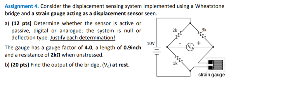 Solved 2k Assignment 4. Consider the displacement sensing | Chegg.com