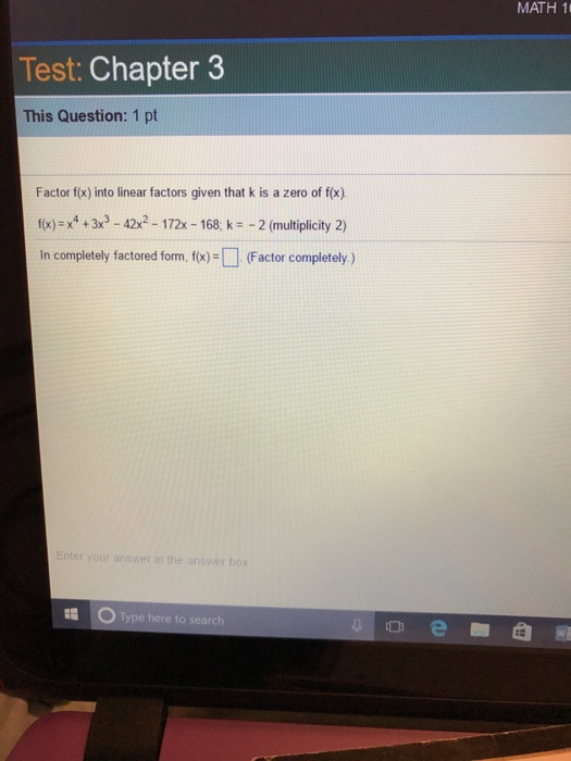 Solved Factor f(x) into linear factors given that k is a | Chegg.com