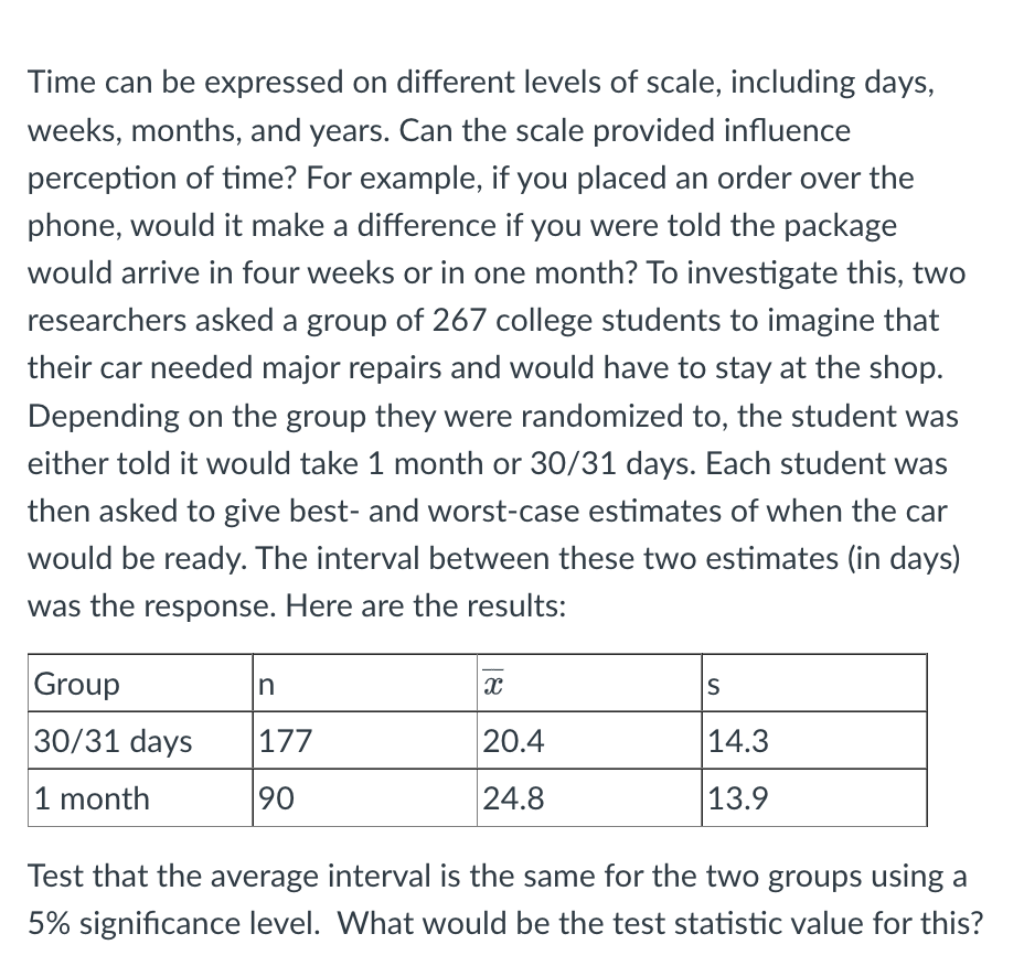 Solved Time can be expressed on different levels of scale, | Chegg.com