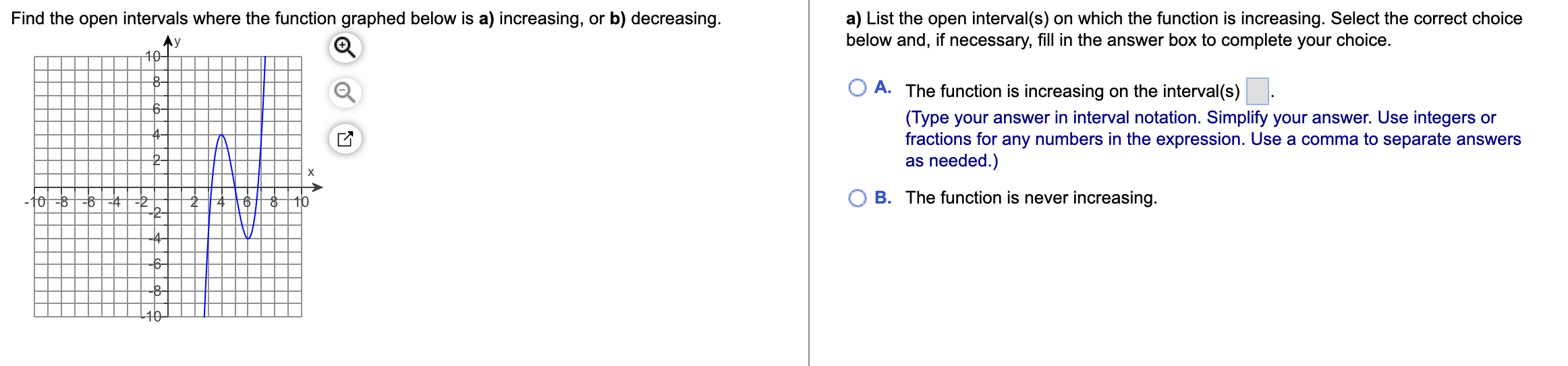 Solved a) List the open interval(s) on which the function is | Chegg.com