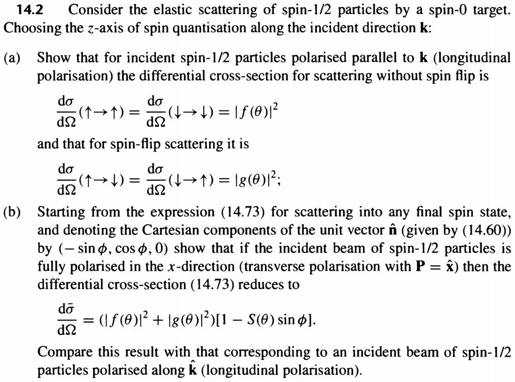 Consider the elastic scattering of spin-1/2 particles | Chegg.com