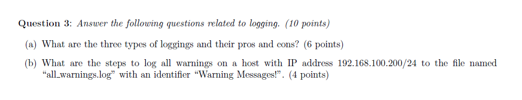 Solved Question 3: Answer the following questions related to | Chegg.com