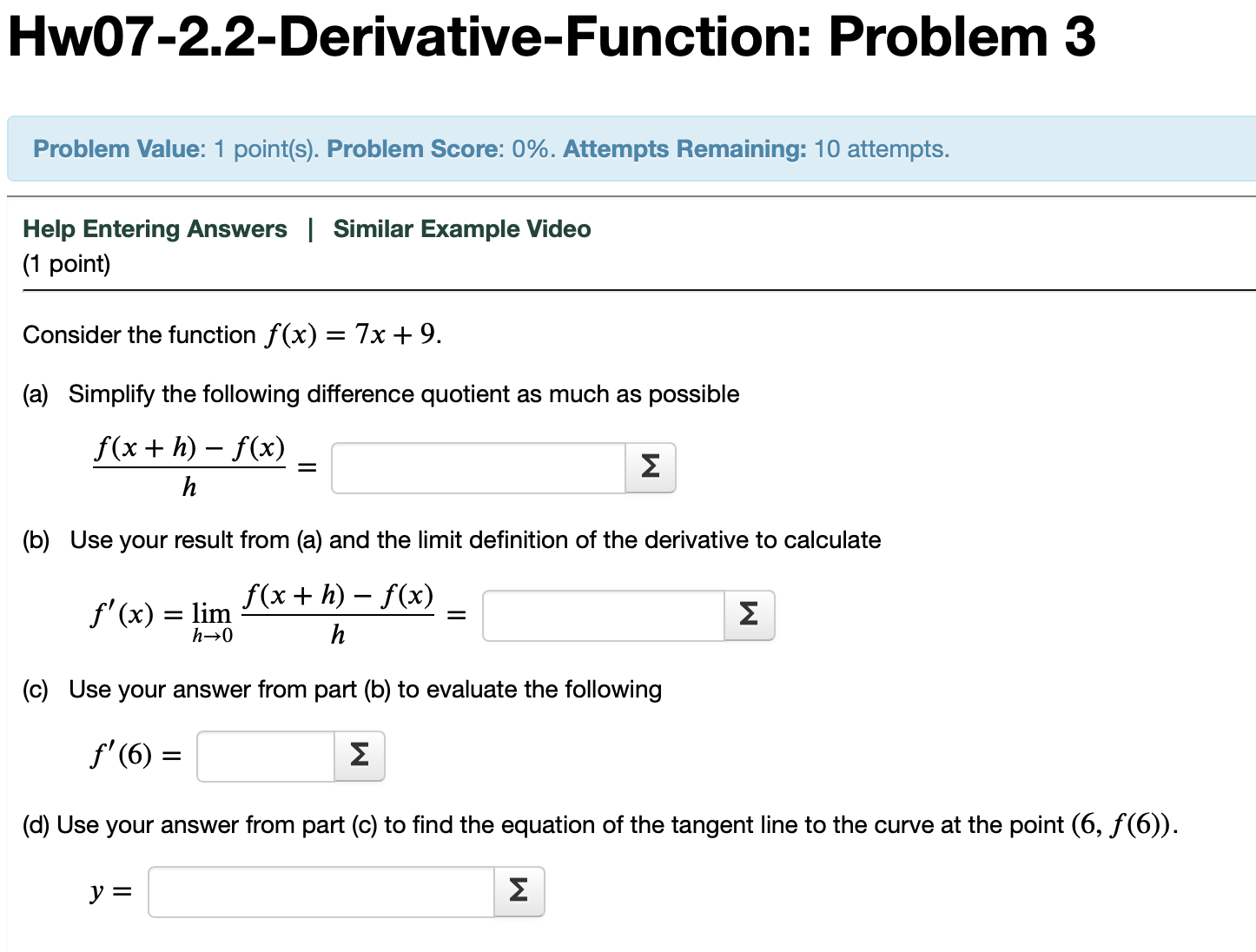 Solved Hw07-2.2-Derivative-Function: Problem 3 Problem | Chegg.com