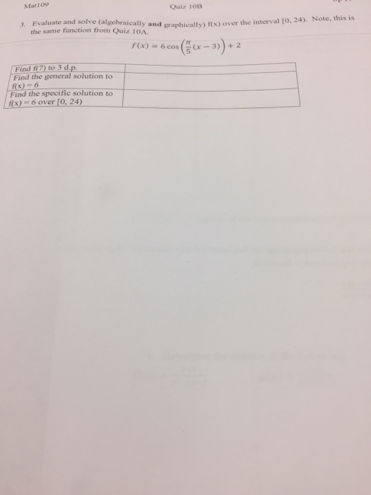 Solved Evaluate and solve (algebraically and graphically) | Chegg.com