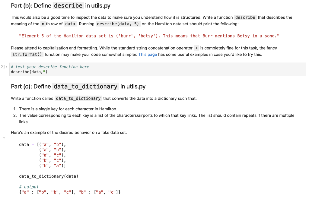 Part (a): Call and with proper arguments In utils. | Chegg.com