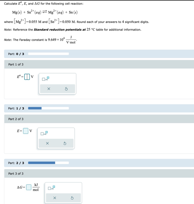 Solved Calculate E∘,E, and ΔG for the following cell | Chegg.com