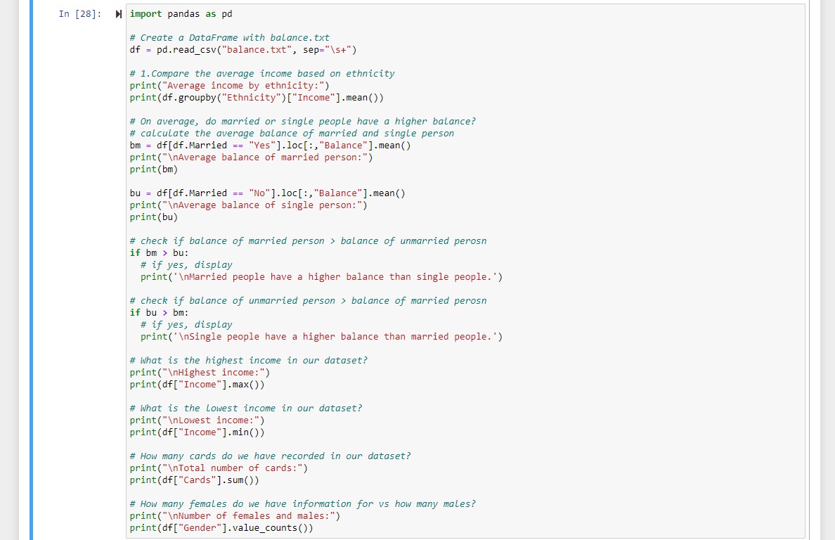 I wrote the code below produce a report in Jupyter | Chegg.com