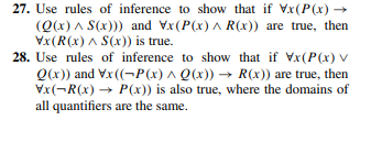 Solved 27. Use rules of inference to show that if Vx(P(x) → | Chegg.com