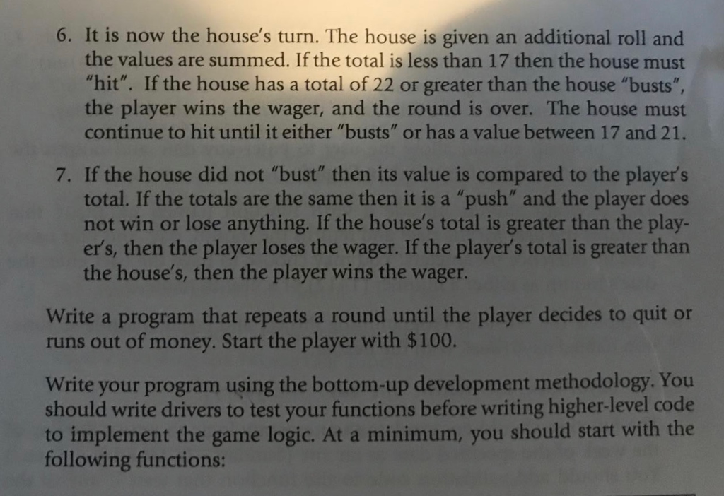 9. Write a program that plays a simplified dice | Chegg.com
