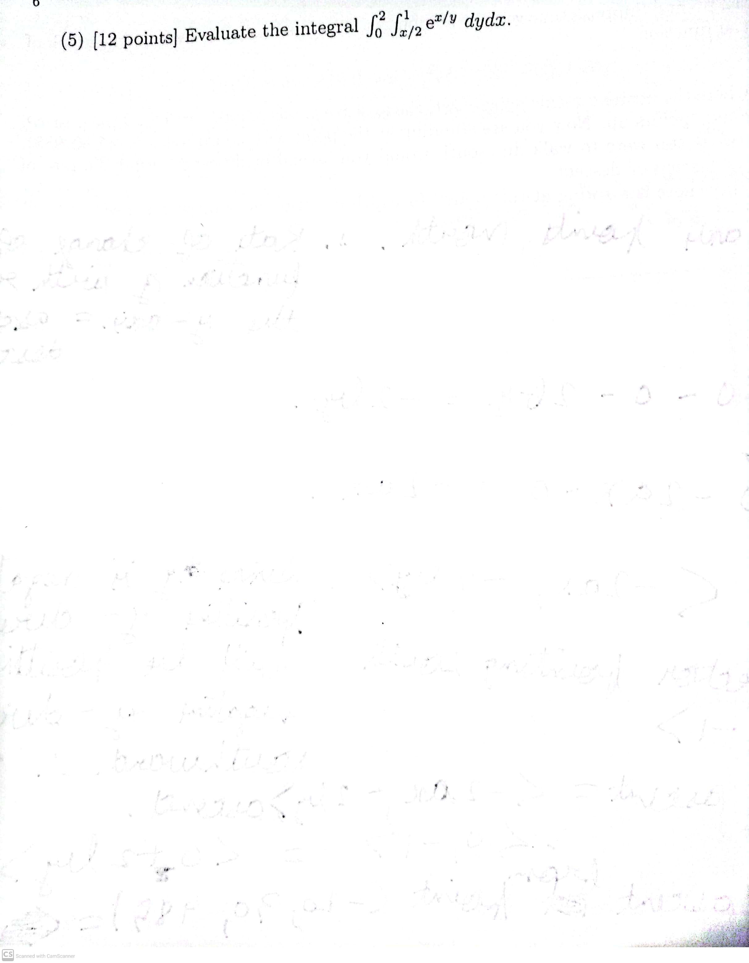 Solved (5) [12 points] Evaluate the integral \\( | Chegg.com