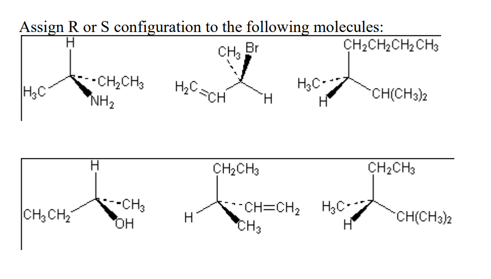 Solved Assign R or S configuration to the following | Chegg.com