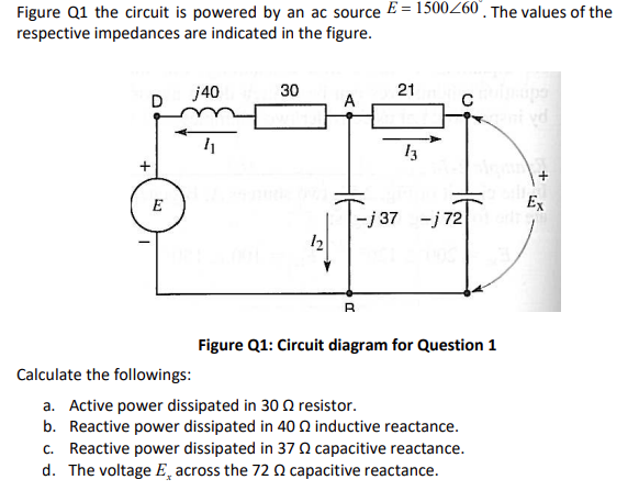 Solved Figure Q1 the circuit is powered by an ac source | Chegg.com