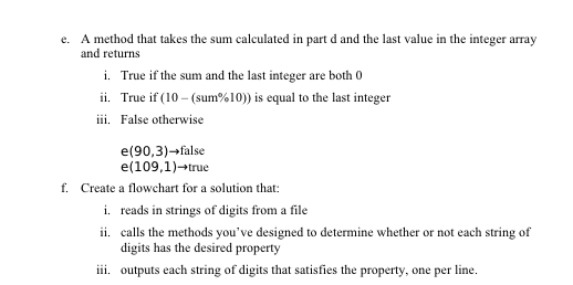 Solved e. A method that takes the sum calculated in part d | Chegg.com