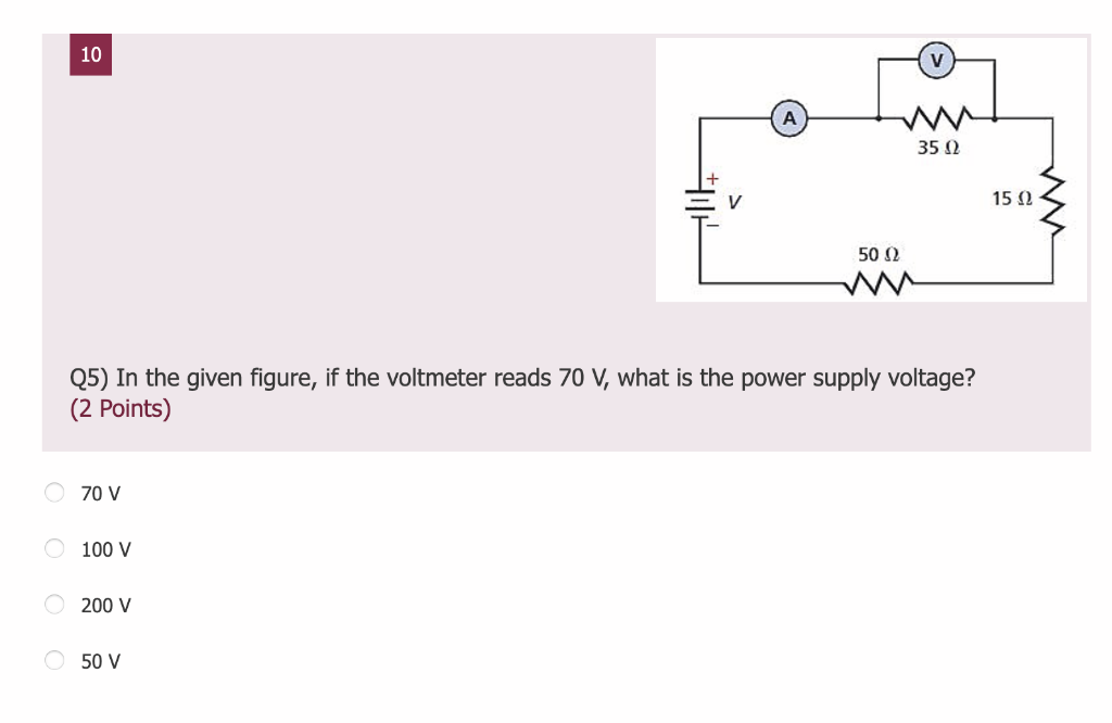 Solved 10 A 35 12 15 Ω 兰下 50 12 Q5) In the given figure, if | Chegg.com