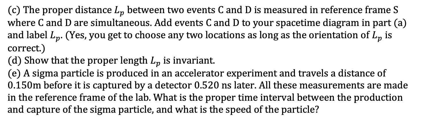 Solved 2. The spacetime invariant, proper time and proper | Chegg.com