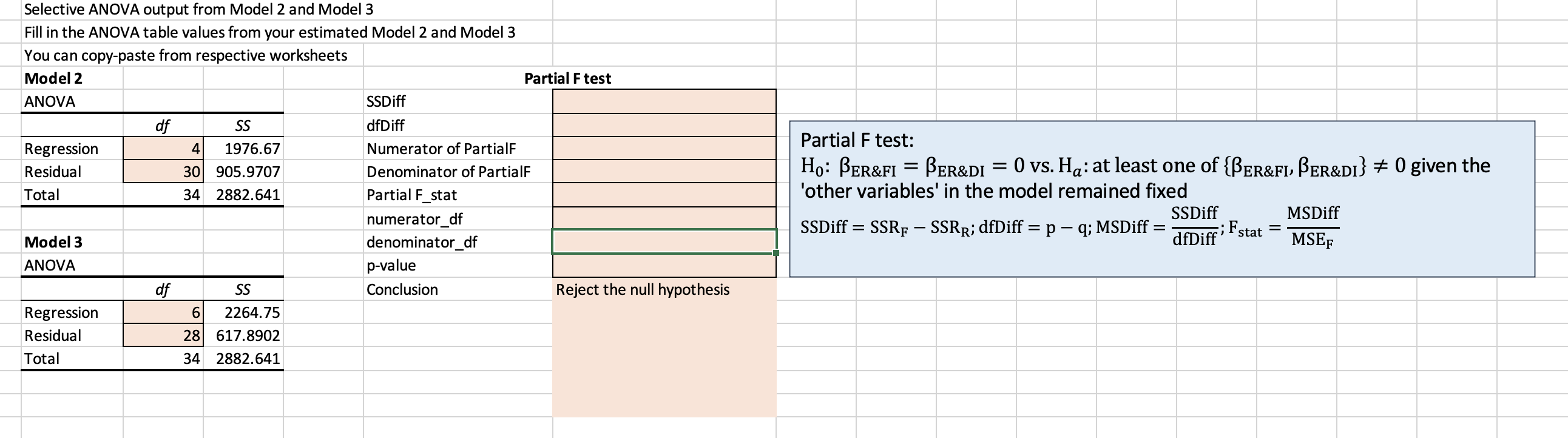 Solved Partial F Test A Partial F Test Can Be Used To