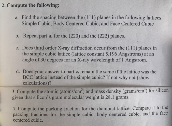 Solved 2. Compute the following: a. Find the spacing between | Chegg.com