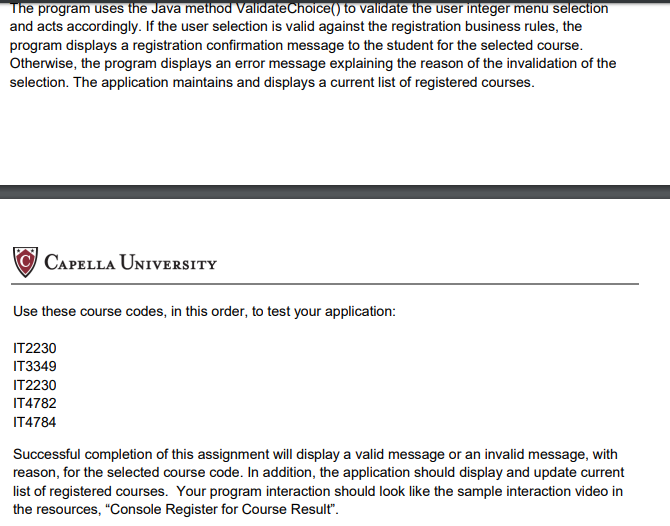Solved create a program of a Java method in a console | Chegg.com